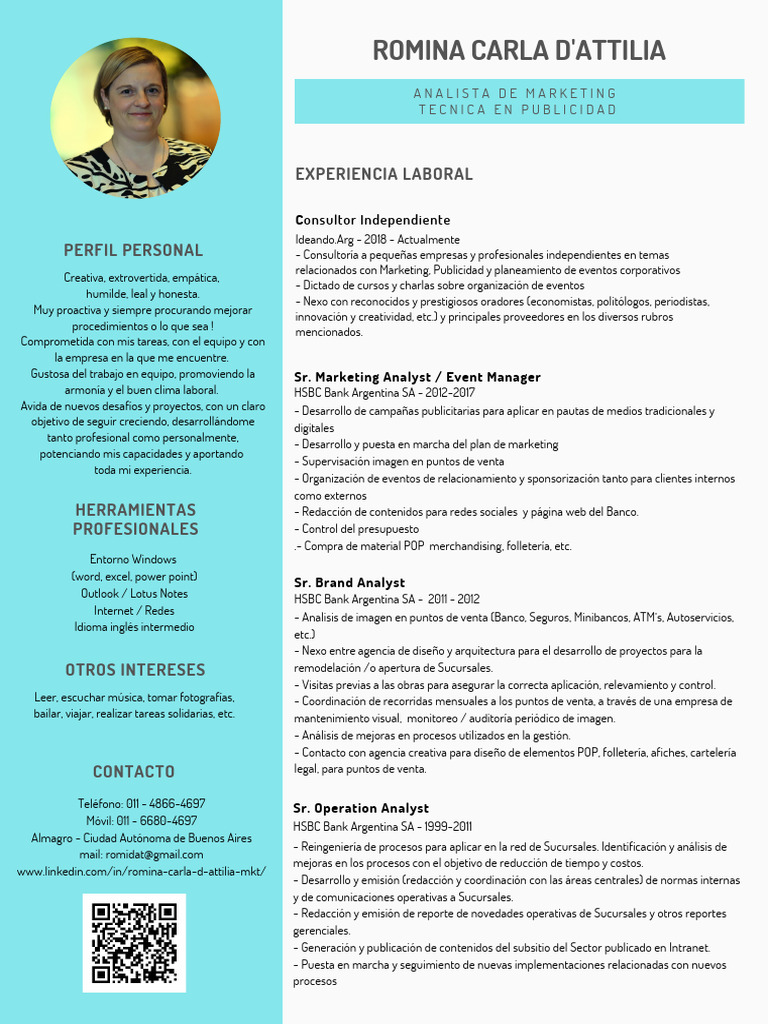 CV Romina Carla D Attilia 1596574407 | PDF | Publicidad | Diseño