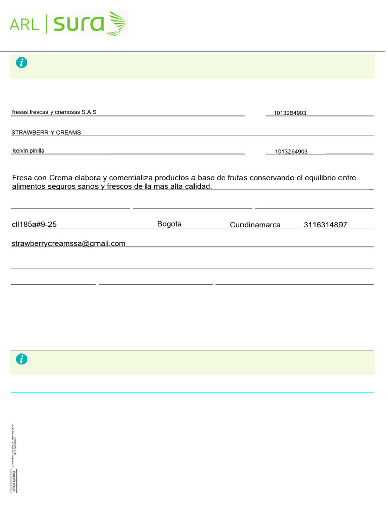 Formulario Afiliacion Arl Sura | PDF | Derecho laboral