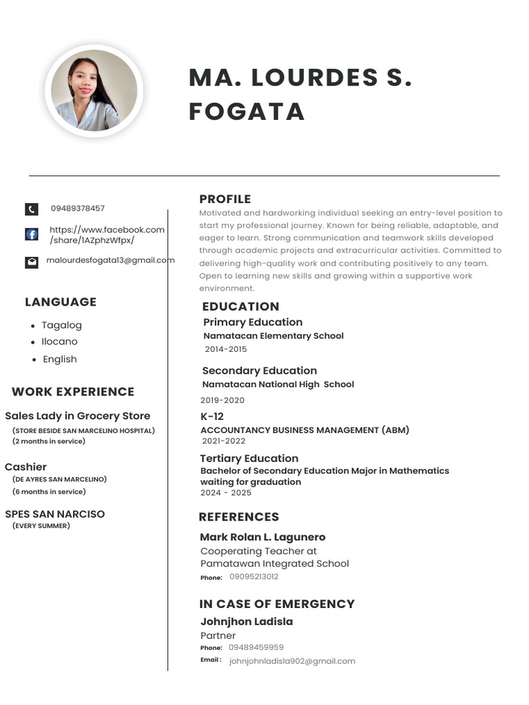 Copy of Professional Minimalist CV Resume | PDF