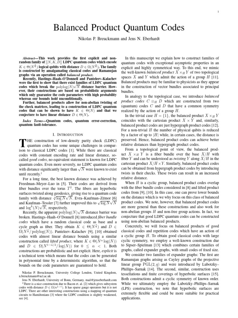 qbp | PDF | Low Density Parity Check Code | Quantum Mechanics