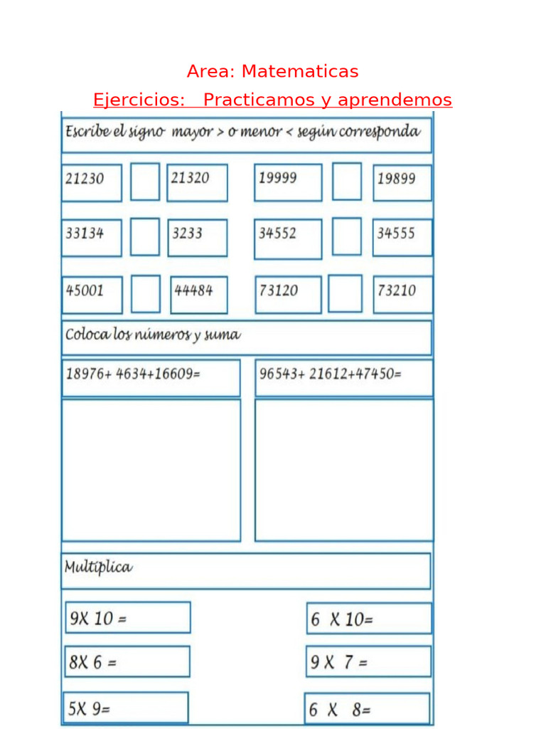 Ejercicios de Matemáticas para Aprender | PDF