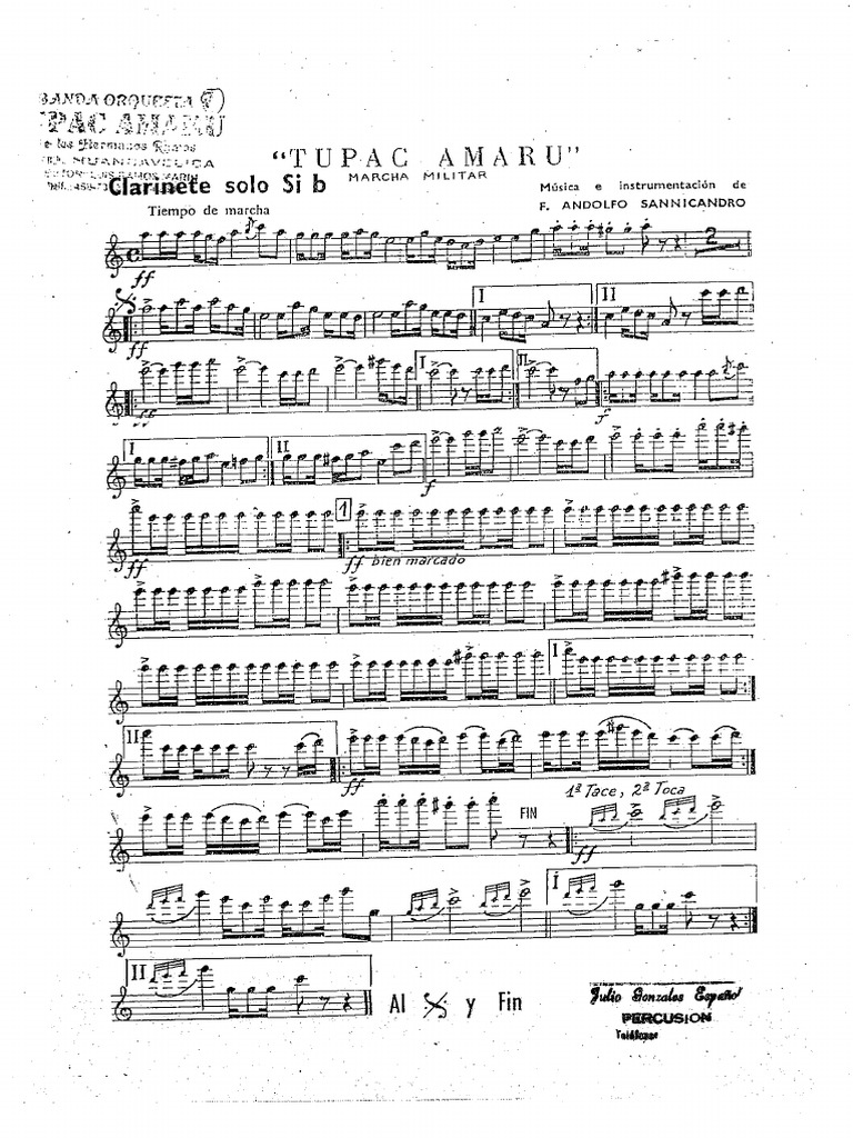 Marcha Militar Tupac Amaru - OrIGINAL | PDF