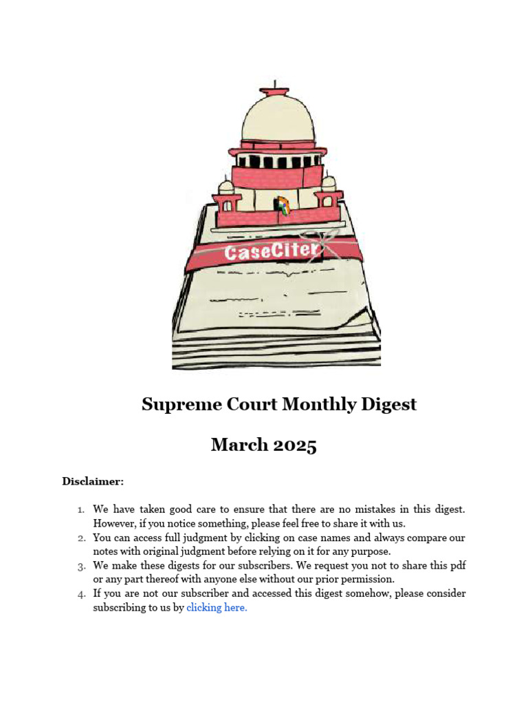 Supreme Court Digest March 2025 | PDF | Bail | Lawsuit