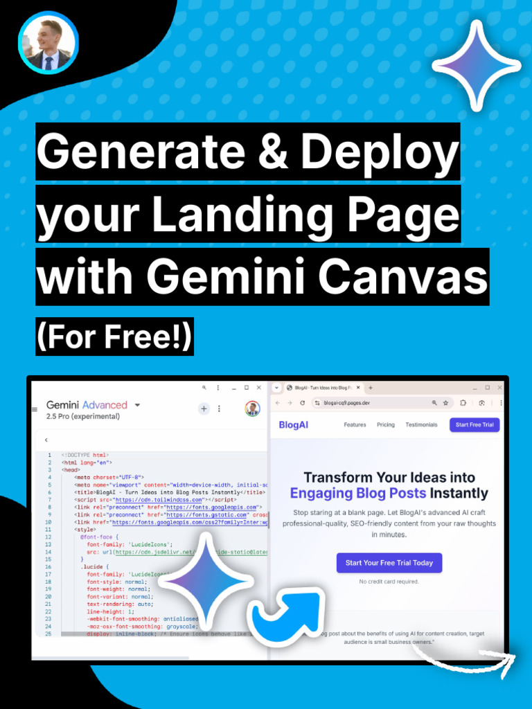 Generate and Deploy A Landing Page With Gemini | PDF