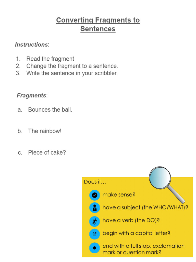 Converting Fragments To Sentences | PDF