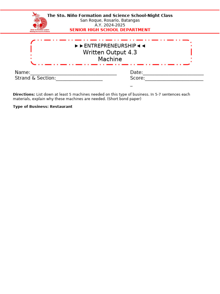 Entrep Written 4.3 | PDF