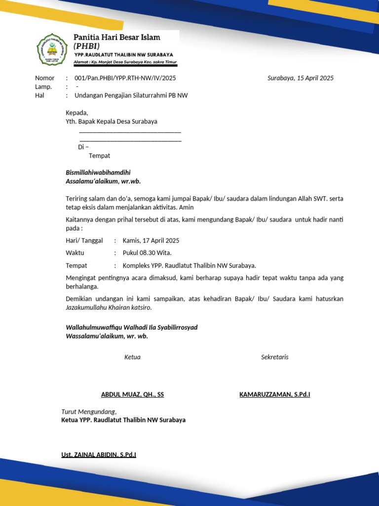 Undangan PHBI YPP | PDF