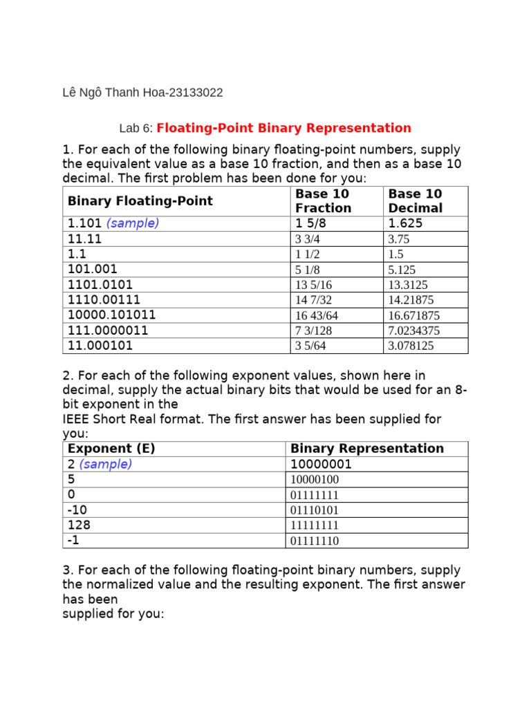 Floating-Point Binary Conversion Guide | PDF | Decimal | Elementary Mathematics