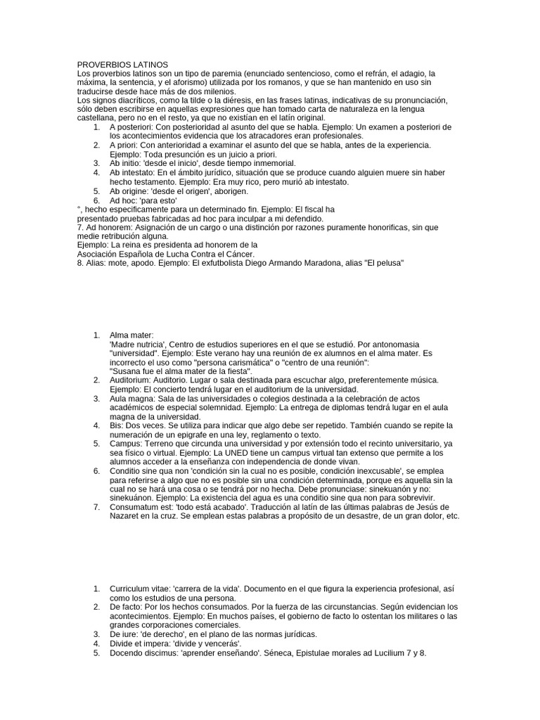 Proverbios Latinos: Sabiduría Ancestral | PDF | Justicia | Crimen y ...