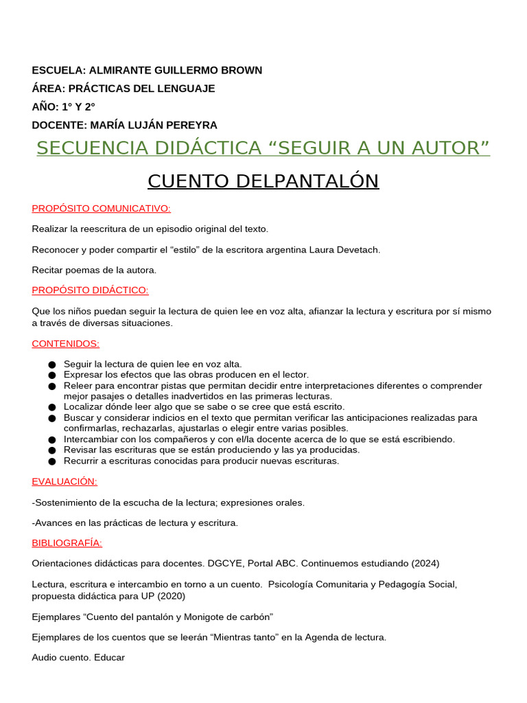 Cuento Del Pantalón | PDF | Cuentos | Escritura