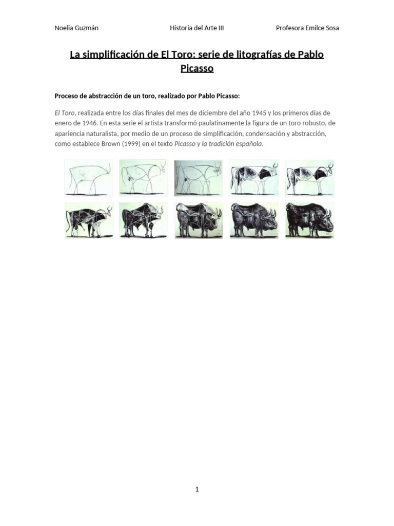 Proceso de Abstracción de Un Toro | PDF | Cubismo | Movimientos