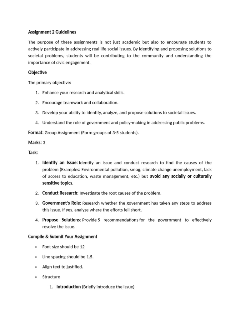 Assignment 2 Guidelines | PDF