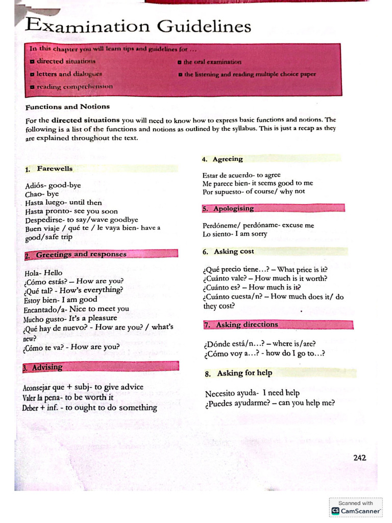 Spanish CSEC Guidelines - Aliyah Hosein | PDF