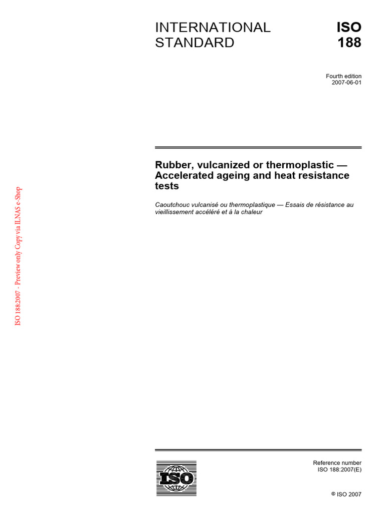 ISO 188:2007 Rubber Ageing Tests | PDF | International Organization For ...