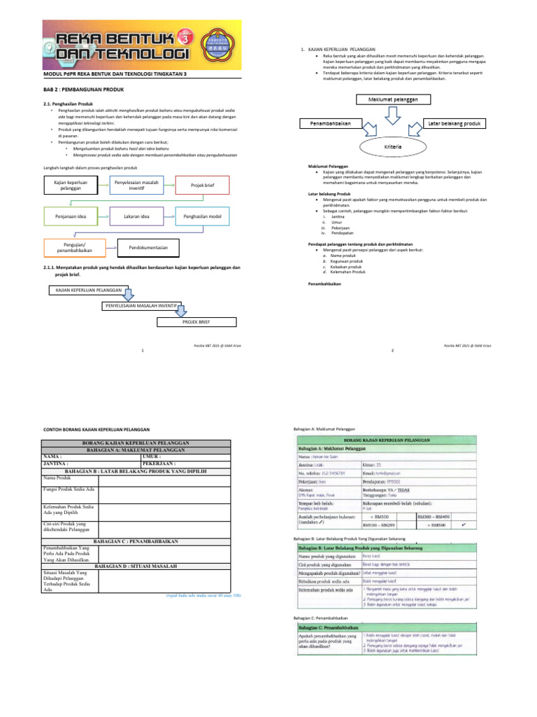 MODUL RBT Bab 2 Penghasilan Produk T3 | PDF