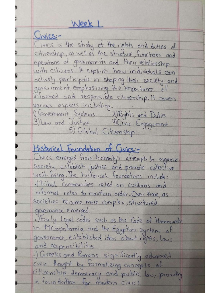 Civics Week 1 | PDF