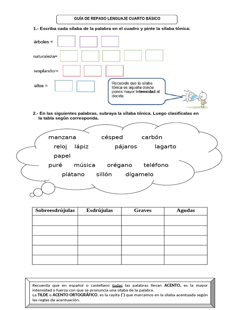 Sílaba Tónica y Acentuación en Español | PDF | Fonología | Fonética
