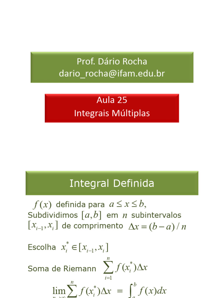 Integrais Múltiplas: Volume e Definição | PDF | Integrante | Matemática