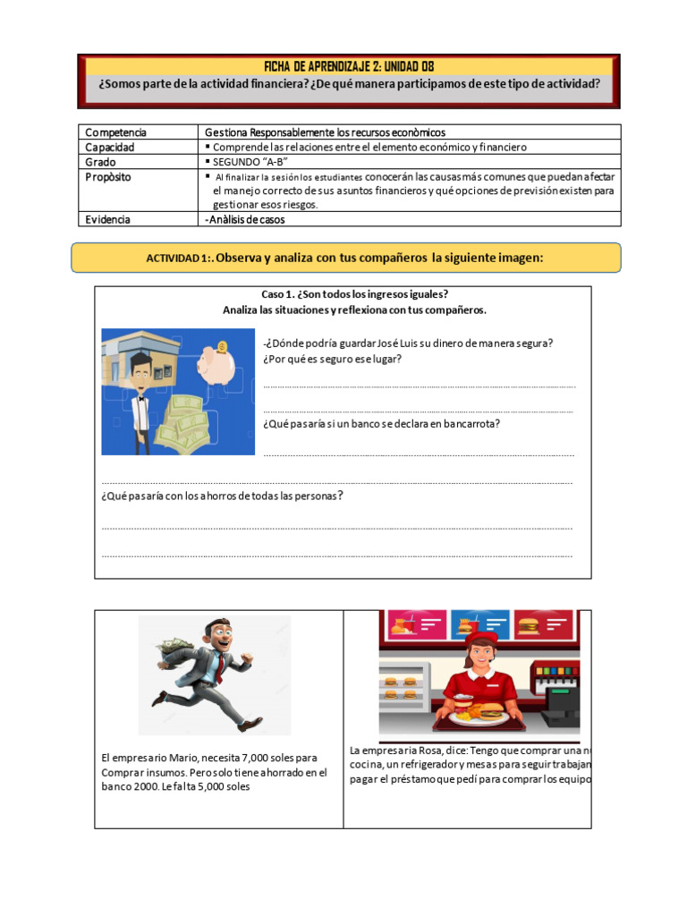 SEGUNDO SESION 2-U8 | PDF | Bancos | Sistema financiero