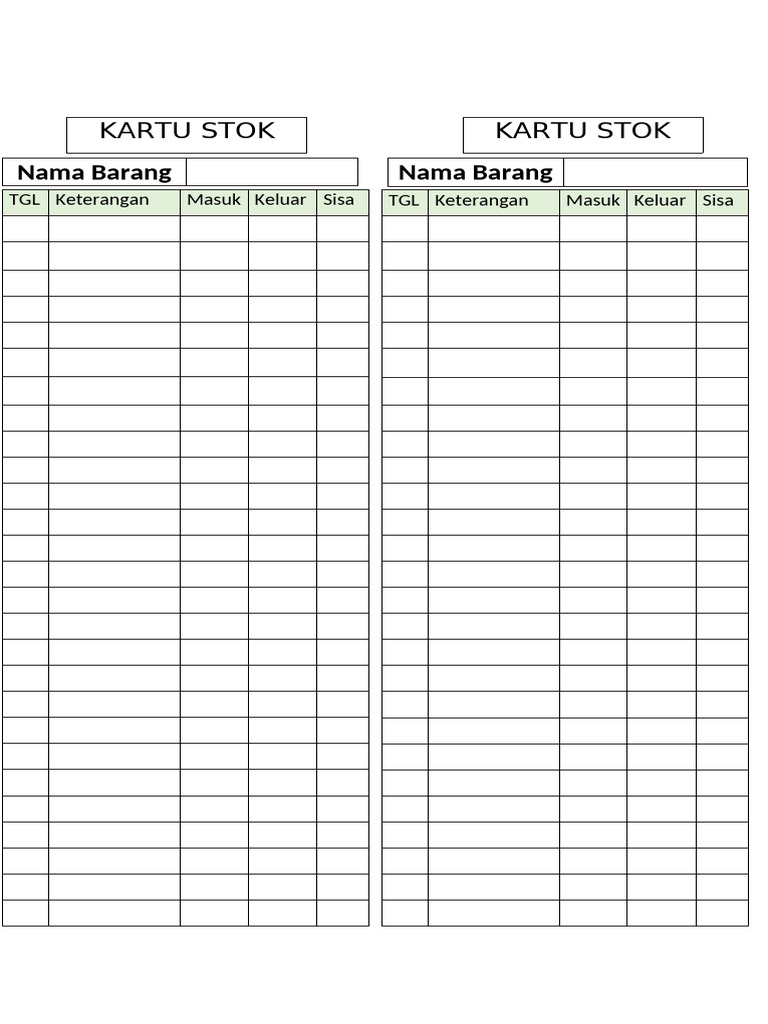 Kartu Stok | PDF