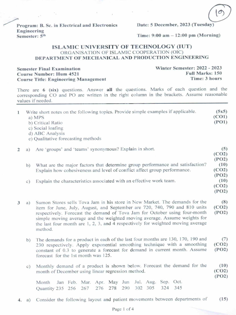 HUM 4521 Engineering Management | PDF