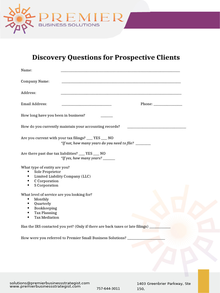 Client Intake for Credit Repair Services | PDF