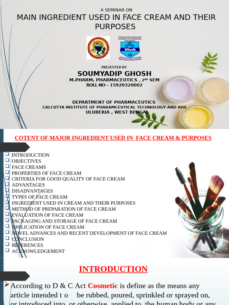 FACECREAMSANDAPPLICATION | PDF | Emulsion | Topical Medication