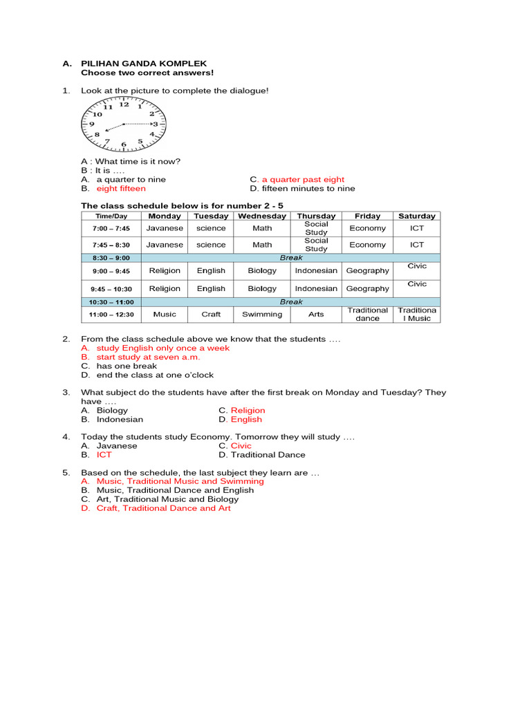 SOAL ASAT 7 2024 TIM 1 | PDF