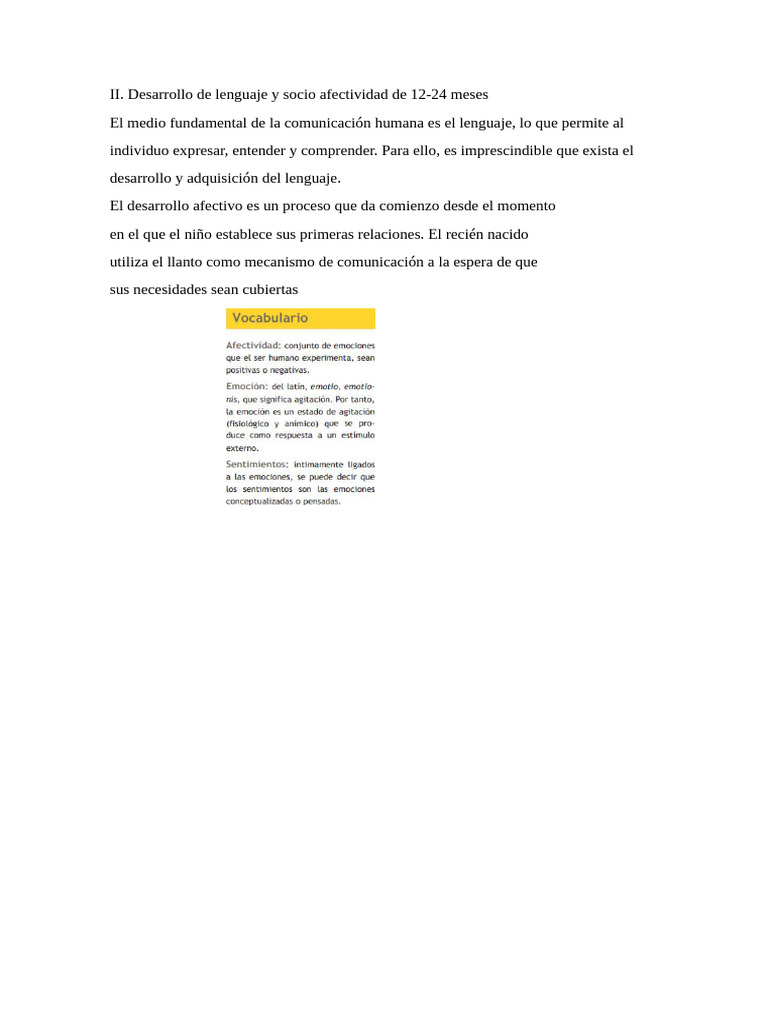 Lenguaje y Socioafectividad 12-24 | PDF | Palabra | Las emociones