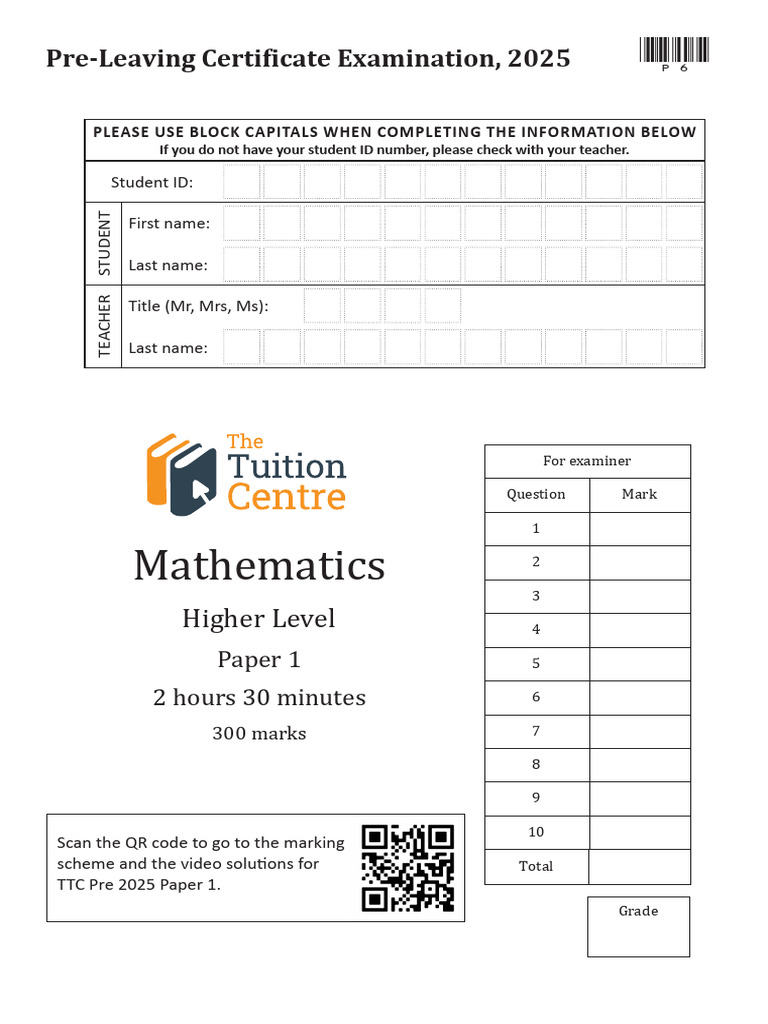 1 TTC Maths Higher Paper1 Web | PDF | Annual Percentage Rate | Mathematics