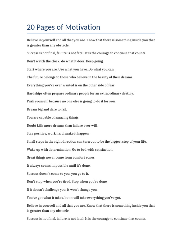 20 Pages of Inspiring Quotes | PDF | Courage | Dream