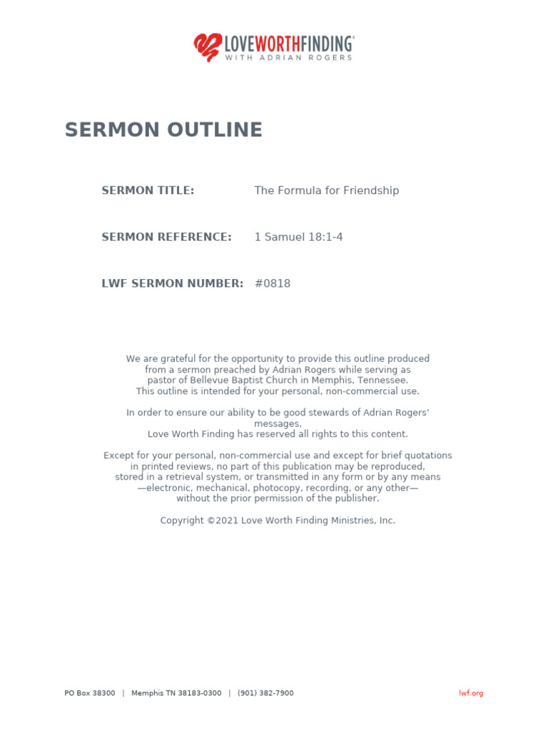 The Formula For Friendship 0818 | PDF | David | Saul