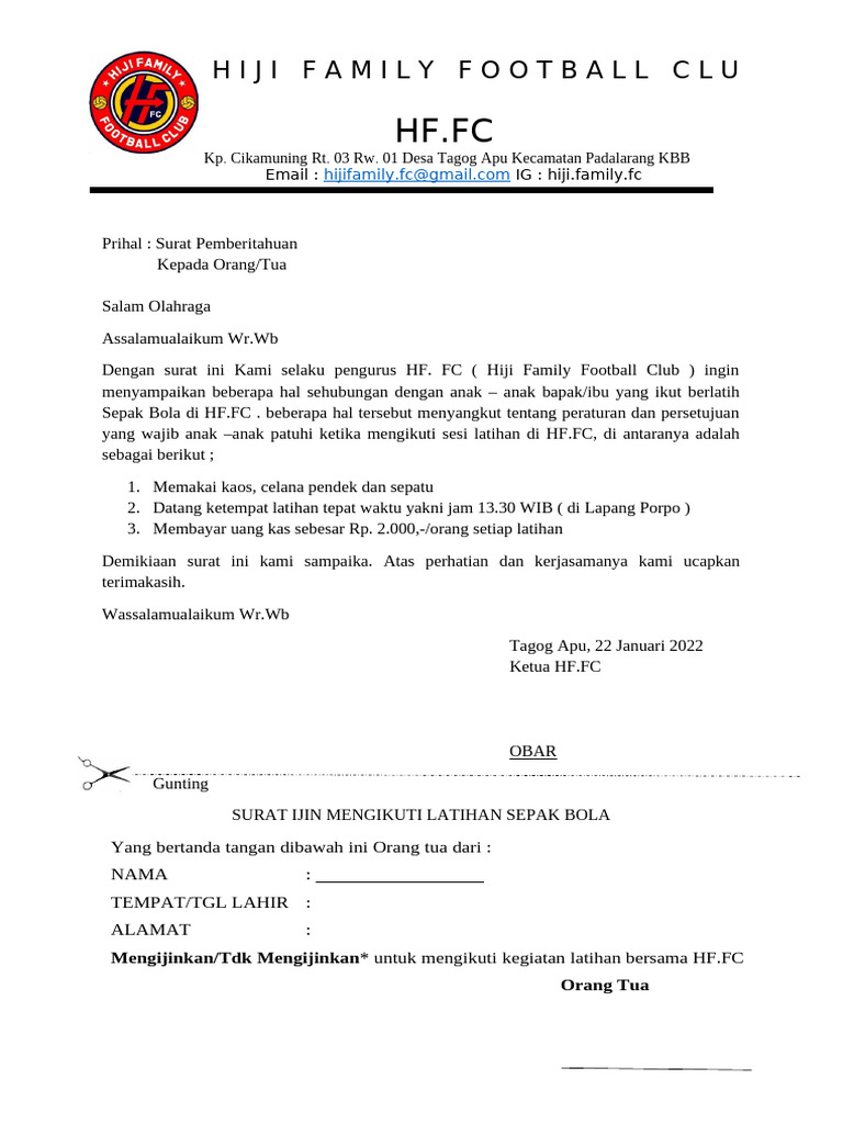 Surat Ijin HF - FC | PDF