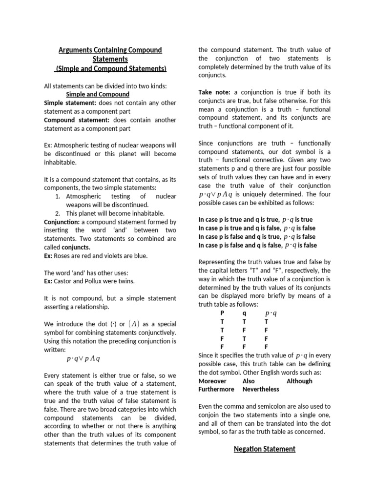 Symbolic Logic Introduction Notes | PDF | Truth | Bracket