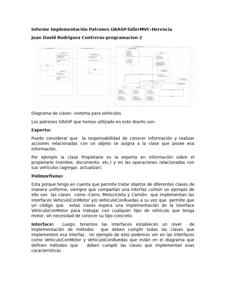 Informe Implementación Patrones GRASP-JuanDavidRodriguezContreras | PDF