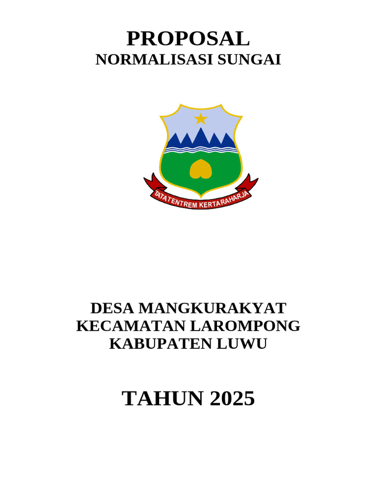 Proposal Normalisasi Sungai Komba | PDF