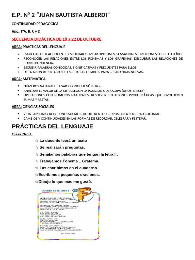 Secuencia Didáctica 4 A 15 de Octubre | PDF