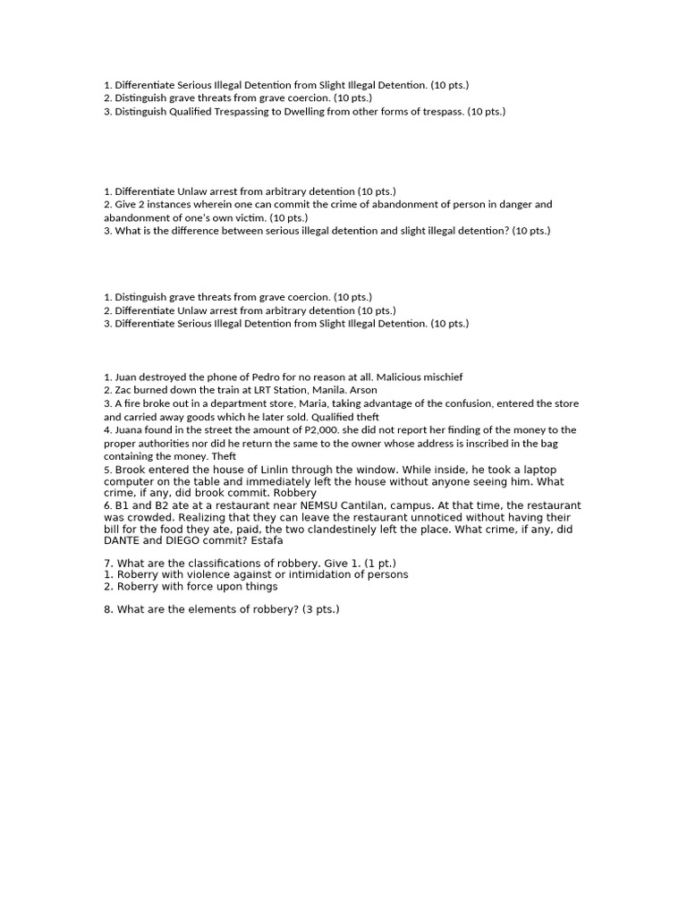 Quiz 6 Crimes Against Personal Liberty and Crimes Against Property | PDF