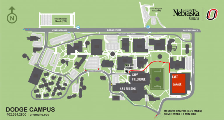 Campus Parking Map - East Garage to Sapp v2 | PDF