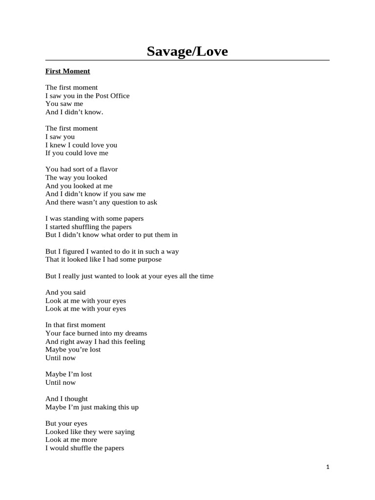 First Moments of Love and Longing | PDF