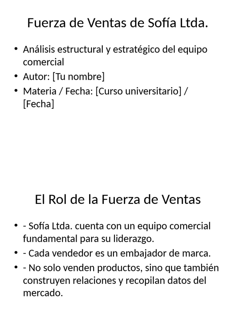 Fuerza Ventas Sofia Completo | PDF | Business | Economias