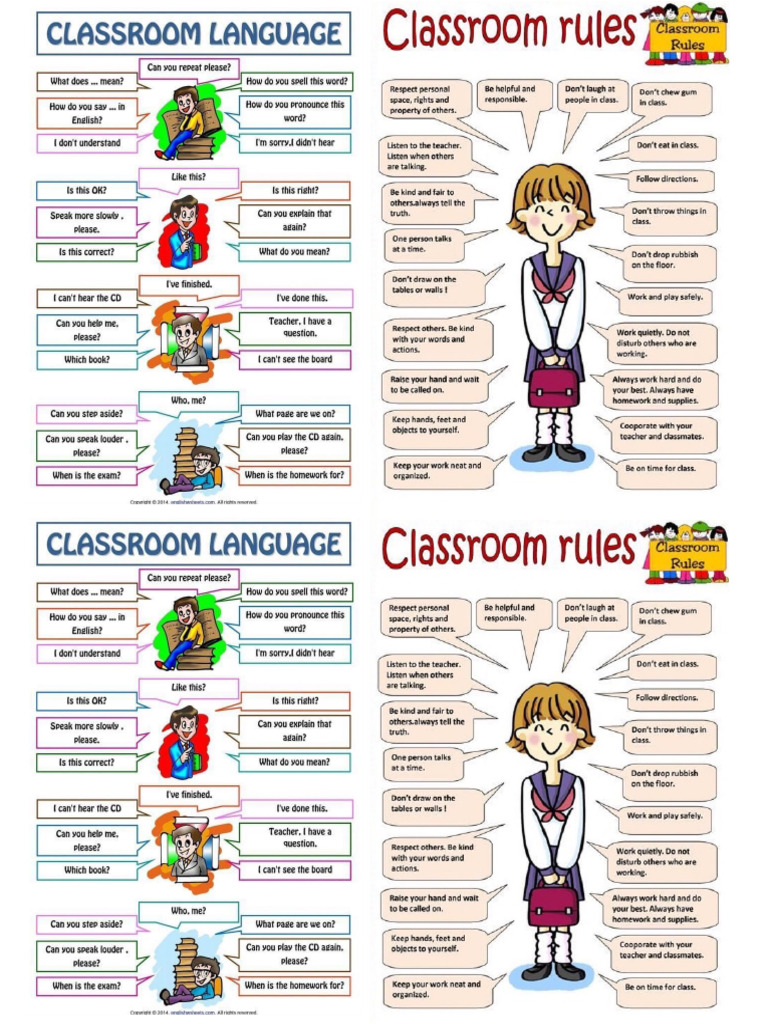 Class room language - class room rules | PDF