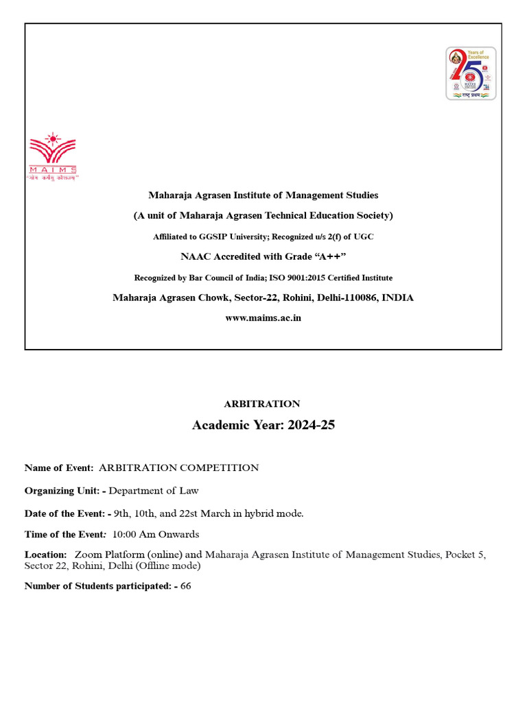 Arbitration Report - Docx - 20250315 - 092205 - 0000 | PDF | Dispute Resolution | Conflict (Process)