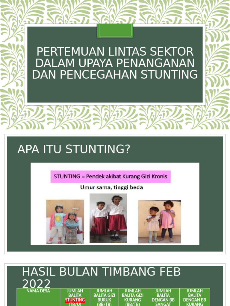PAPARAN STUNTING LOKMIN LINSEK 2022 | PDF