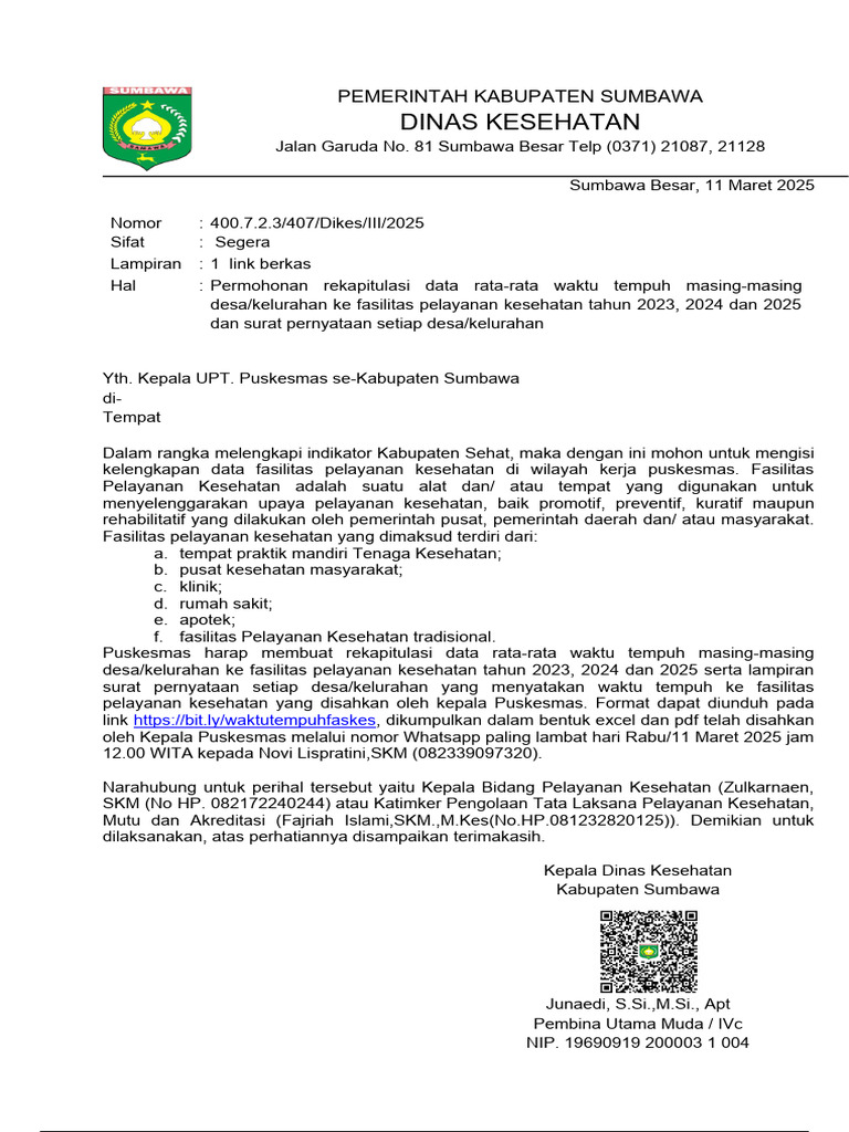 SURAT PERMINTAAN DATA KKS | PDF