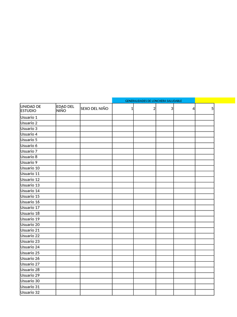 Data para Realizar Tablas de Eymi y Lita | PDF