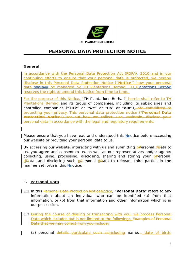 Personal Data Protection Notice THP | PDF | Computer Security | Security