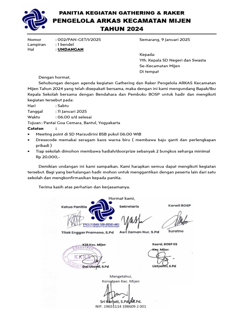 Undangan Gathering ARKAS 2024 | PDF