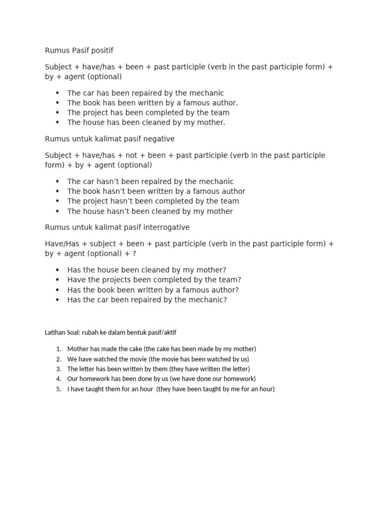PRESENT PERFECT TENSE PASSIVE VOICE | PDF | Verb | Linguistics