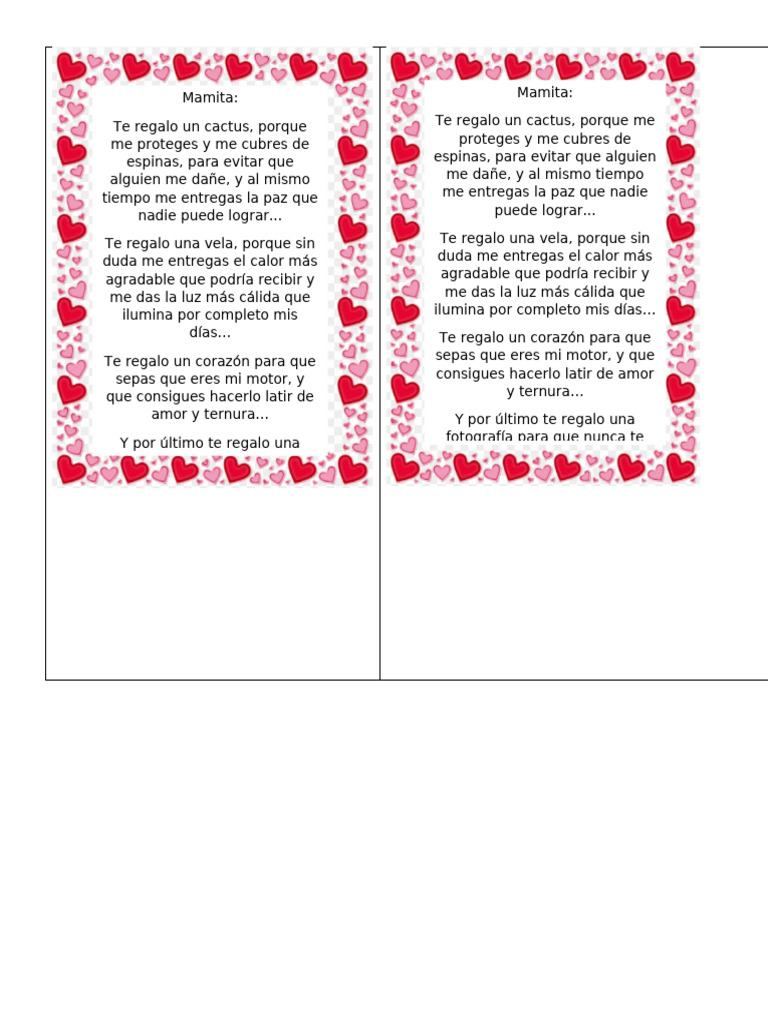 Tarjeta Significado Regalo | PDF